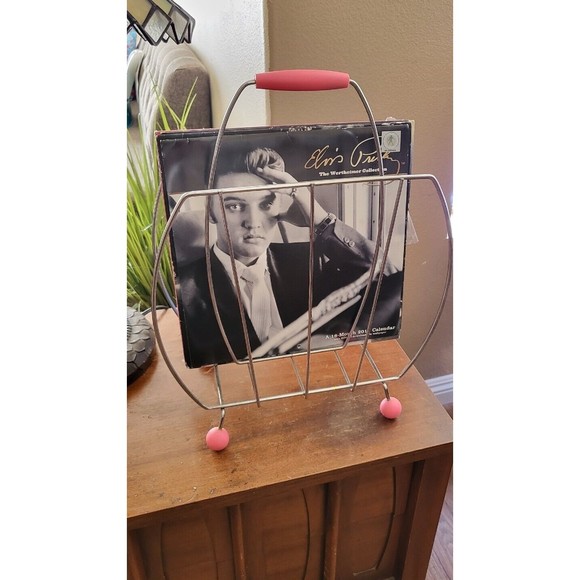 Accents | Vintage 196s Atomic Magazine Vinyl Records Holder Rack Pink ...